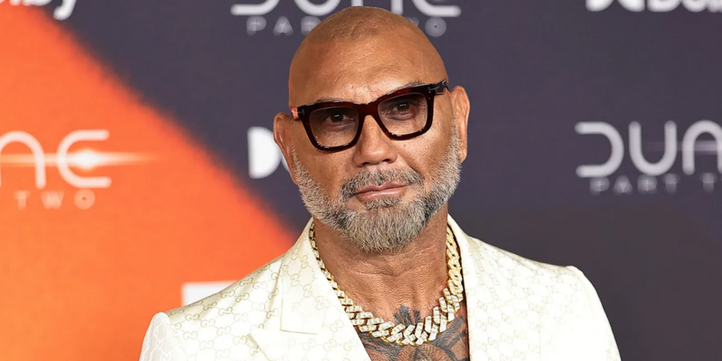 Dave Bautista was seen wearing shiny black Tom Ford TF5881-B 001 Blue ...