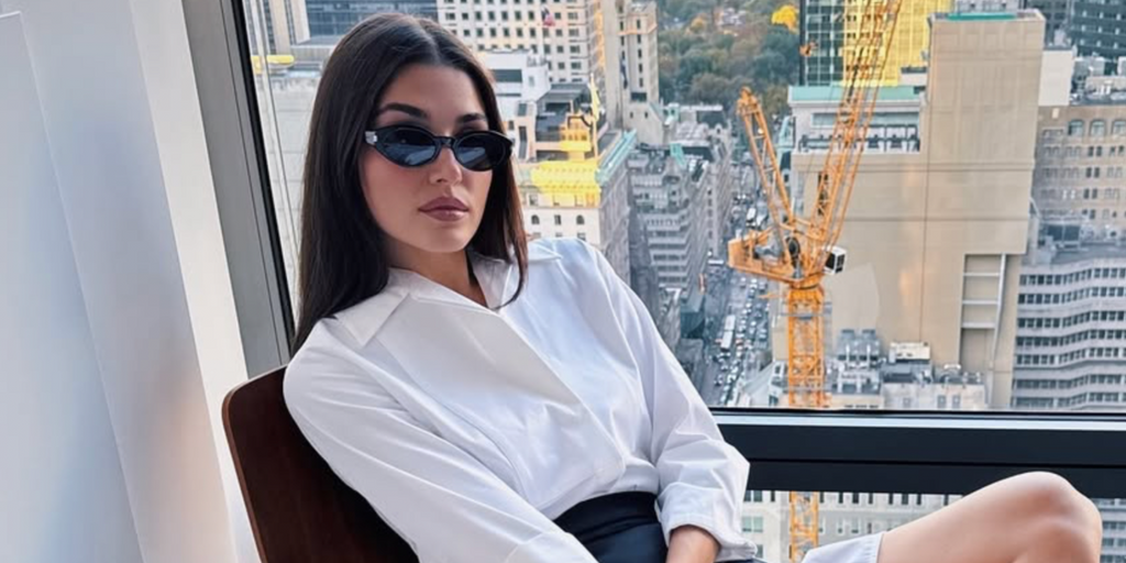 Turkish actress Hande Ercel was seen wearing black Saint Laurent Sun SL ...