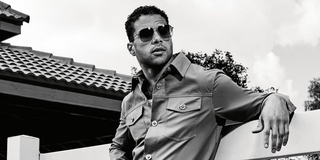 Mason Gooding was seen wearing gold Oliver Peoples Dresner OV1320ST ...