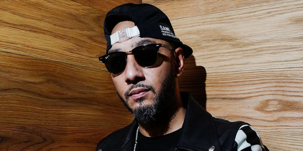 Swizz Beatz wears Ray-Ban Clubmaster RB 3016 901/58 Polarised to the ...