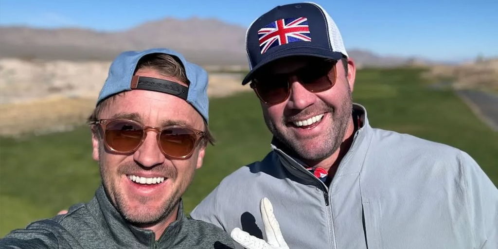 Tom Felton was seen wearing Oliver Peoples Finley Esq Sun OV5298SU 1471 ...