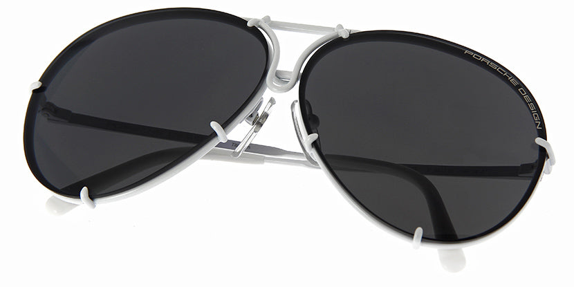 Porsche Design 8478 P White Frame - Dk Grey + Silver Lenses - As Seen ...